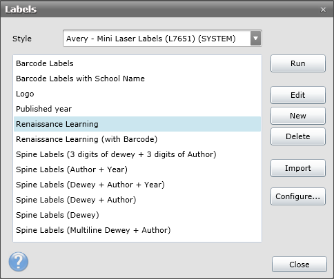Printing Accelerated Reader Labels
