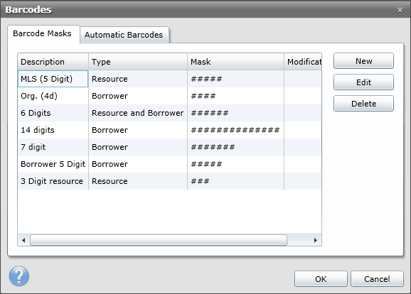 Accessing the barcode configuration interface