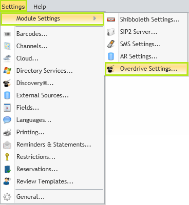 OverDrive Configuration Settings