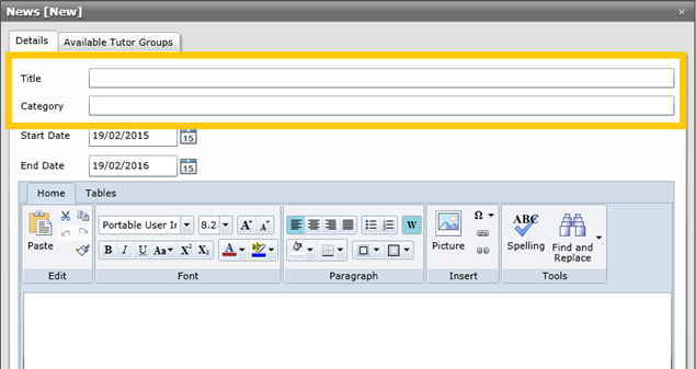 Creating a News Item