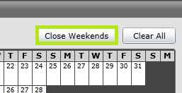 Closing Days using the Calendar