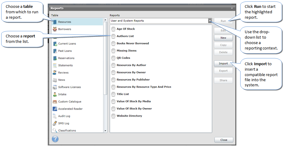 Viewing and Running Reports