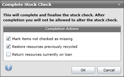 Completing a Stock Check